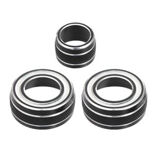 acropix dial rod decoration ring fit for chevy corvette c7 - pack of 3 black