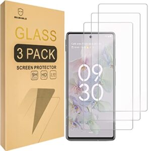 mr.shield [3-pack] designed for google pixel 6a 5g [upgrade maximum cover screen version] [tempered glass] [japan glass with 9h hardness] screen protector with lifetime replacement