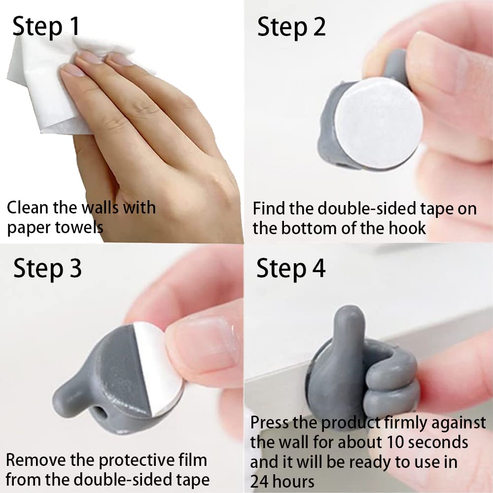 18pcs Thumb Wall Hooks for Hanging,Thumbs Up Wall Hook,Silicone Thumb Wall,Hook Thumb Hooks Silicone,Multifunctional Self Adhesive Clip Key Hook Wall Hanger for Storage Cable/Headphone/Mask(9Color)