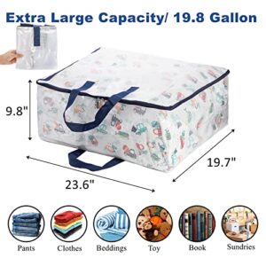 ZOOFOX 4 Pack Extra Large Clear Moving Bags with Zipper, Heavy-Duty Storage Totes for Clothing, Blanket, Comforters, Pillow, Toys, Bedding, Moving Supplies