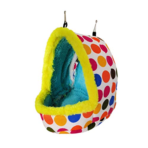 iplusmile Bird Nest House Winter Warm Hanging Hammock Parrot Bird Bed Birds Hideaway Sleeping Bed Plush Nest Toys for Parrot Parakeet Cockatiels Budgies Guinea Pig Squirrel Cage Accessory (S)