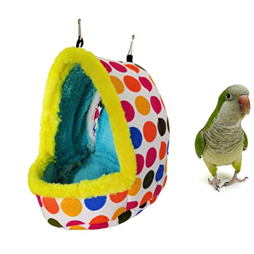 iplusmile Bird Nest House Winter Warm Hanging Hammock Parrot Bird Bed Birds Hideaway Sleeping Bed Plush Nest Toys for Parrot Parakeet Cockatiels Budgies Guinea Pig Squirrel Cage Accessory (S)