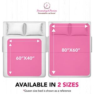 Personalized Blankets for Adults with Custom Name & Initial Monogram - Custom Blanket for Him and Her - Super Soft and Cozy Fleece Blanket - 60x40 Inches Unisex Customized Blanket - Hot Pink