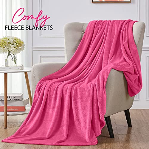 Personalized Blankets for Adults with Custom Name & Initial Monogram - Custom Blanket for Him and Her - Super Soft and Cozy Fleece Blanket - 60x40 Inches Unisex Customized Blanket - Hot Pink