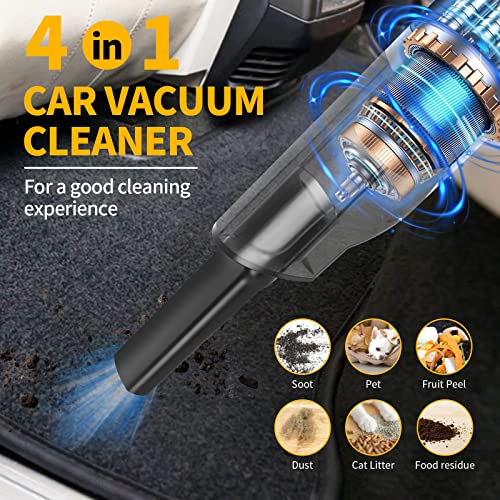 EZZARO Handheld Vacuum Cordless，Black Car Vacuum Cleaner，Wet Dry Hand Held Vacuum Cordless for Clean Desktop, Car Interior, Sofa, Corner and Other Crevices.（9000 PA）