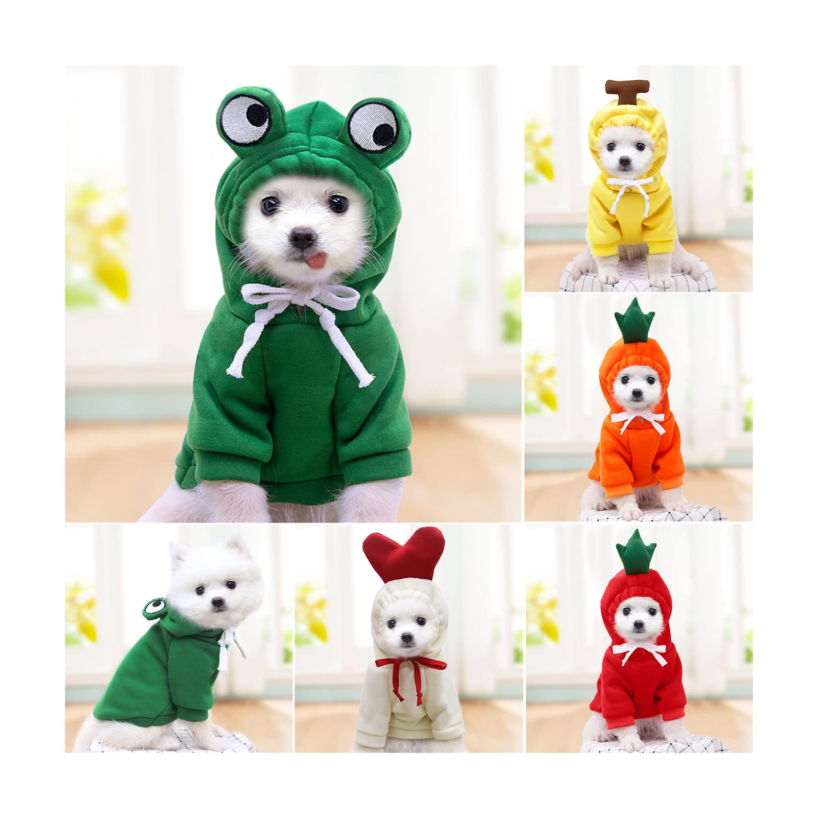 Cute Pet Costume Warm Hoodie for Dogs and Cats Dress Up Outfit Clothes for Small Medium Sized Pets Puppies Kitten