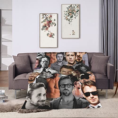 Ryan Gosling Collage Ultra-Soft Micro Fleece Throw Blanket Warm Comfortable Versatile Blanket for Sofa and Travel