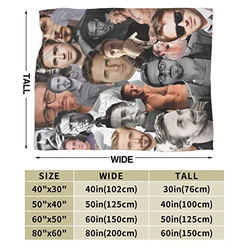 Ryan Gosling Collage Ultra-Soft Micro Fleece Throw Blanket Warm Comfortable Versatile Blanket for Sofa and Travel