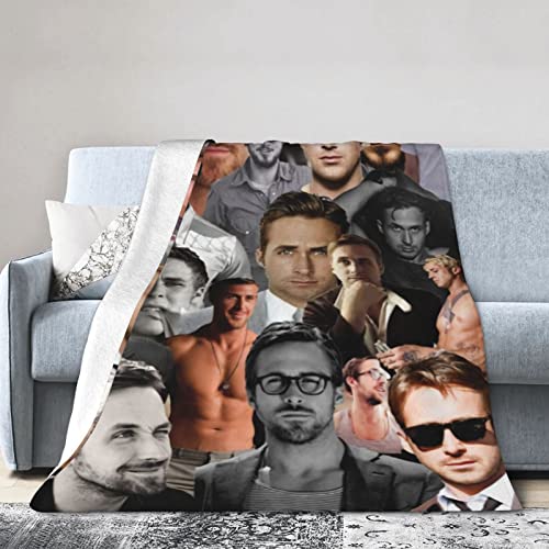 Ryan Gosling Collage Ultra-Soft Micro Fleece Throw Blanket Warm Comfortable Versatile Blanket for Sofa and Travel