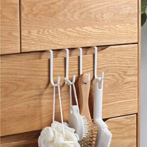 Zerodeko Shower Door Hook Over Cabinet Hook 2pcs Door Drawer Hooks Double S Shaped Punch Free Hooks for Kitchen Bathroom Cabinet Closet Drawer Fence Towel Cloth Bags Sundries Shower Door Towel Hook