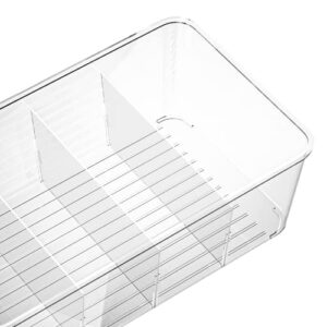 Pantry Organization and Storage, Clear Food Storage Organizer Bin with Removable Dividers for Kitchen, BPA-FreeRefrigerator Organizer, Cabinet Organizer