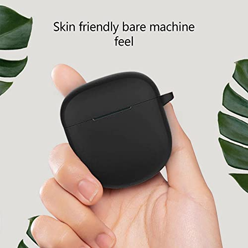 Case Compatible for Bose QuietComfort Earbuds II Case Cover, Soft Silicone Skin Cover Shock-Absorbing Protective Case with Keychain for Bose QuietComfort Earbuds II Case (Black)