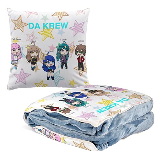 DHCUTE Soft Pillow Blanket 2 in 1 Its_Funneh Flannel Comfortable Blankets Decorate Throw Pillow