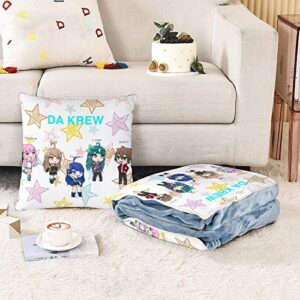 DHCUTE Soft Pillow Blanket 2 in 1 Its_Funneh Flannel Comfortable Blankets Decorate Throw Pillow