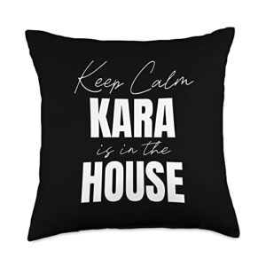 keep calm kara is in the house clothing keep calm house kara throw pillow, 18x18, multicolor