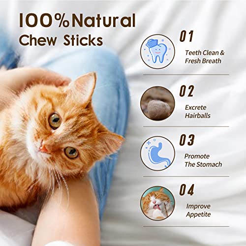 Rocendlor Cat Chew Stick, Silvervine Sticks for Cats, Catnip Toys, Silver Vine, Matatabi, Cleaning Teeth Molar Toy, Teething Interactive Wand Stick, Dental Sticks for Cat Kitty Kitten [30PCS/Pack]