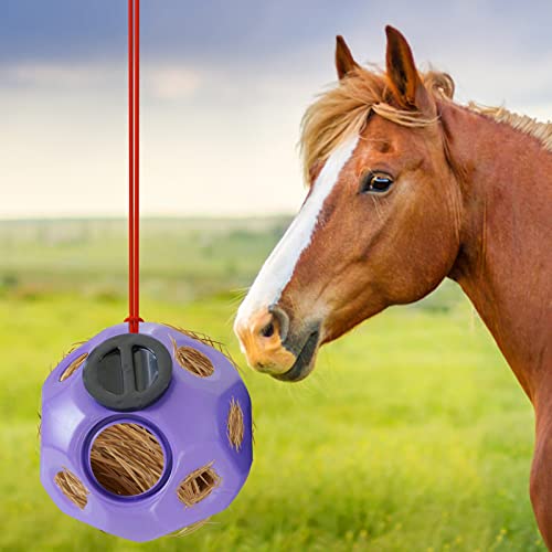 shamjina Horse Treat Ball Hay Feeding Toy Hay Feeder Ball for Horse Stable Stall, Purple