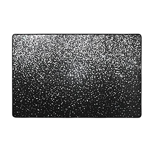 ASEELO Shiny Silver Glitter Super Soft Rug Modern Indoor Rectangular Rug 60x39in Non-Slip and Durable Rug for Living Room Bedroom and Study