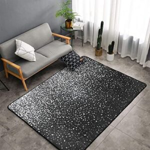 ASEELO Shiny Silver Glitter Super Soft Rug Modern Indoor Rectangular Rug 60x39in Non-Slip and Durable Rug for Living Room Bedroom and Study