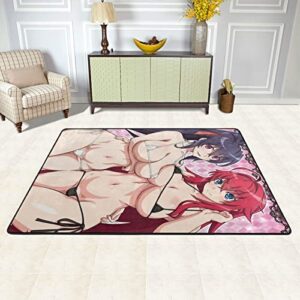 manga high school dxd carpet ultra large anti slip area rug cozy home decor floor rug for kids bedroom living area room bedroom 72"x48"