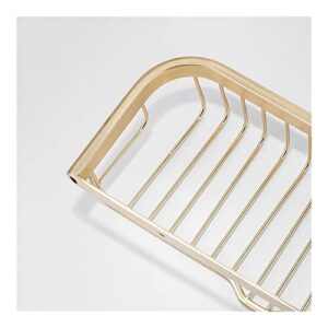 MUENG Exquisite Bathroom Shelves Wall-Mounted Bathroom Accessories, Brushed Gold Bathroom Storage Shelf, Shower Basket, Brass Shower Holder Rack