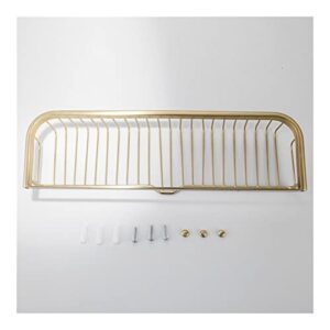 MUENG Exquisite Bathroom Shelves Wall-Mounted Bathroom Accessories, Brushed Gold Bathroom Storage Shelf, Shower Basket, Brass Shower Holder Rack