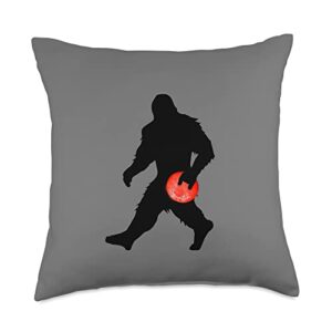 bigfoot bowling balls or pins bowler gifts ideas bigfoot balls funny squatch sasquatch bowler bowling throw pillow, 18x18, multicolor