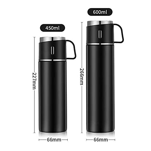 MIAOHY 450/600ml Double Wall Stainles Steel Water Bottle Thermos Keep Hot and Cold Insulated Vacuum Flask for Business Sport (Size : 600ml)