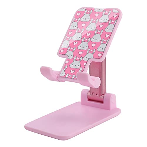 Cute Bunny Pattern Cell Phone Stand Foldable Tablet Holder Adjustable Cradle Desktop Accessories for Desk