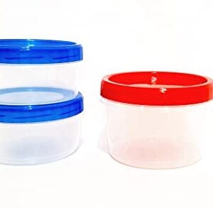 Durx-litecrete (10 Ounce 10 Pack Twist cap Deli Containers Clear Bottom With Blue Top Screw on Lids Twist Top Food Storage Freezer Containers