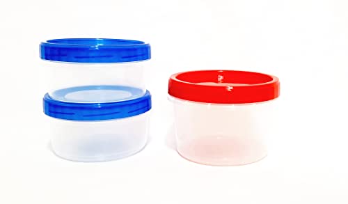 Durx-litecrete (10 Ounce 10 Pack Twist cap Deli Containers Clear Bottom With Blue Top Screw on Lids Twist Top Food Storage Freezer Containers