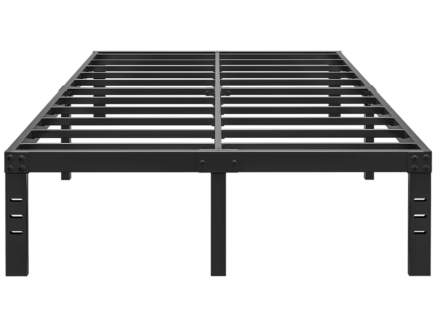 FSCHOS 12 Inch Metal Platform King Size No Box Spring Needed, Heavy Duty Bed Frame Easy Assembly, Noise Free, Black