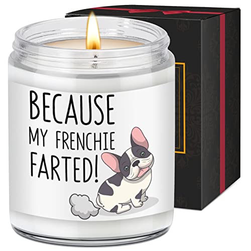 LEADO Candles, Frenchie Gifts for Women, Men - Funny Bulldog Gifts for Frenchie Owners, Frenchie Dad, Frenchie Mom Gifts - Christmas, Birthday Gifts for Frenchie Lovers, Bulldog Lover Gifts