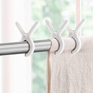 Unlorspy 6PCS Plastic Beach Towel Clips Heavy Duty Laundry Clothespins Quilt Drying Clip Windproof Clamps Clothes Pegs with Springs, No Trace Design for Clothes & Towels (Khaki)