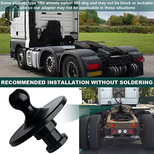 Gooseneck Ball Adapter - Fifth Wheel Kingpin to 2-5/16 Inch Gooseneck Ball Towing Receiver Adapter -Black