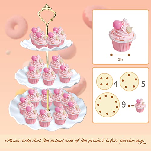 Cake Stand Set-5 Pcs Cupcake Stand Set-Dessert Table Display With 2xlarge 3-Tier + 3x Appetizer Trays Perfect For Wedding Baby Shower Home Birthday Tea Party Decoration(Wave)