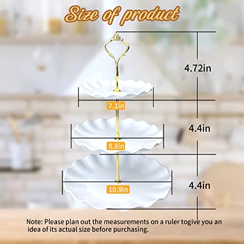 Cake Stand Set-5 Pcs Cupcake Stand Set-Dessert Table Display With 2xlarge 3-Tier + 3x Appetizer Trays Perfect For Wedding Baby Shower Home Birthday Tea Party Decoration(Wave)