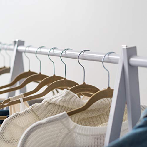 IRIS USA Freestanding Metal Clothing Rack for Drying and Hanging Garments, Frost White