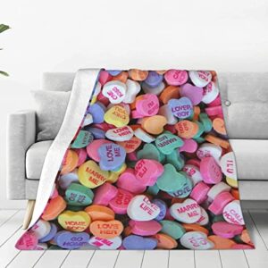 Love Heart Blanket for Men Women Valentine's Day Gifts, Super Soft Lightweight Warm Flannel Fleece Throw Blanket for Couch Bedroom Living Room 50"x40"