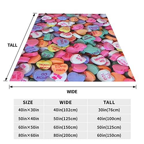 Love Heart Blanket for Men Women Valentine's Day Gifts, Super Soft Lightweight Warm Flannel Fleece Throw Blanket for Couch Bedroom Living Room 50"x40"