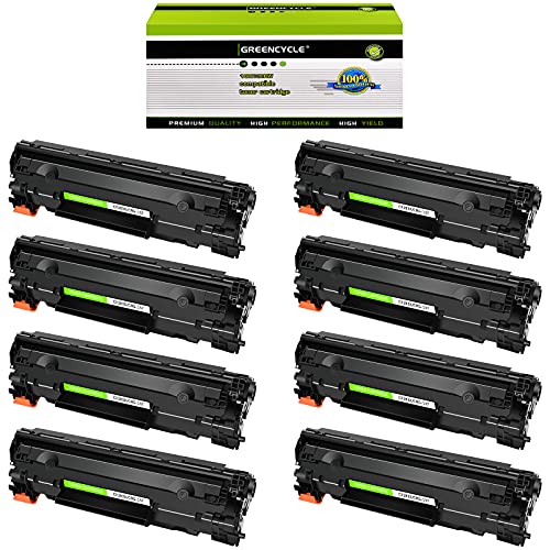 greencycle High Yield Compatible Toner Cartridge Replacement for HP 83X CF283X to use with Laser Jet M225dn M225dw M201dw M201n M225 M201 Series Printers (Black, 8 Pack)