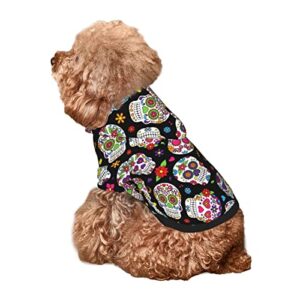 Skull Flowers Dog Hoodies, Pet Clothes Costumes, Colorful Pets Wear Hoodie Pullover for Dogs Cats Outdoor (XX-Large)