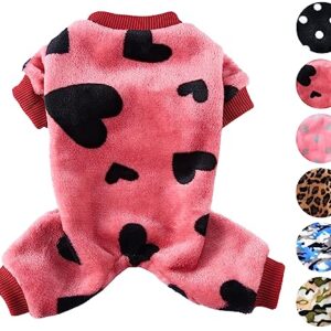 Dog Pajamas for Small Dogs Girl Boy Fall Winter Warm Dog Onesie Pjs Cold Weather Puppy 4 Legged Sweater Clothes for Chihuahua Yorkie Teacup Jumpsuit Cute Pet Outfits Apparel Coats (X-Small, Love)