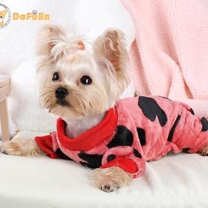 Dog Pajamas for Small Dogs Girl Boy Fall Winter Warm Dog Onesie Pjs Cold Weather Puppy 4 Legged Sweater Clothes for Chihuahua Yorkie Teacup Jumpsuit Cute Pet Outfits Apparel Coats (X-Small, Love)