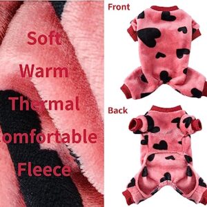 Dog Pajamas for Small Dogs Girl Boy Fall Winter Warm Dog Onesie Pjs Cold Weather Puppy 4 Legged Sweater Clothes for Chihuahua Yorkie Teacup Jumpsuit Cute Pet Outfits Apparel Coats (X-Small, Love)