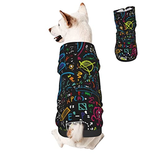 Math Dog Hoodies, Pet Clothes Costumes, Science Pets Wear Hoodie Pullover for Puppy Cat Outdoor (Small)