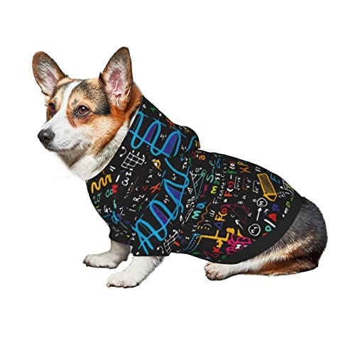 Math Dog Hoodies, Pet Clothes Costumes, Science Pets Wear Hoodie Pullover for Puppy Cat Outdoor (Small)