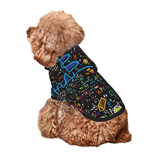 Math Dog Hoodies, Pet Clothes Costumes, Science Pets Wear Hoodie Pullover for Puppy Cat Outdoor (Small)