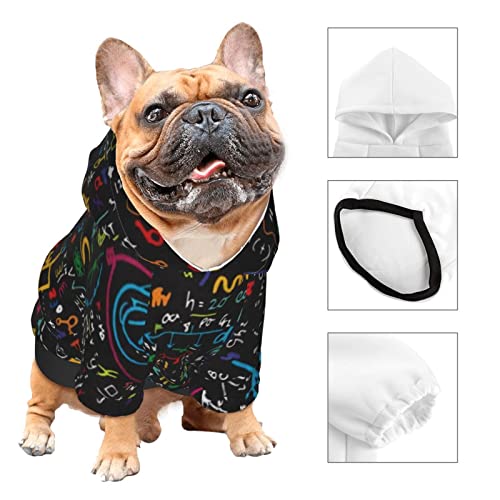 Math Dog Hoodies, Pet Clothes Costumes, Science Pets Wear Hoodie Pullover for Puppy Cat Outdoor (Small)