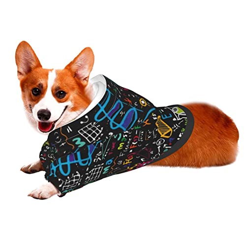 Math Dog Hoodies, Pet Clothes Costumes, Science Pets Wear Hoodie Pullover for Puppy Cat Outdoor (Small)